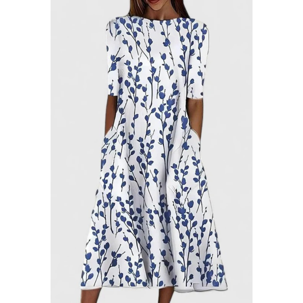 Hilde | Damen Stilvolles Midikleid Sommer Casual Elegant